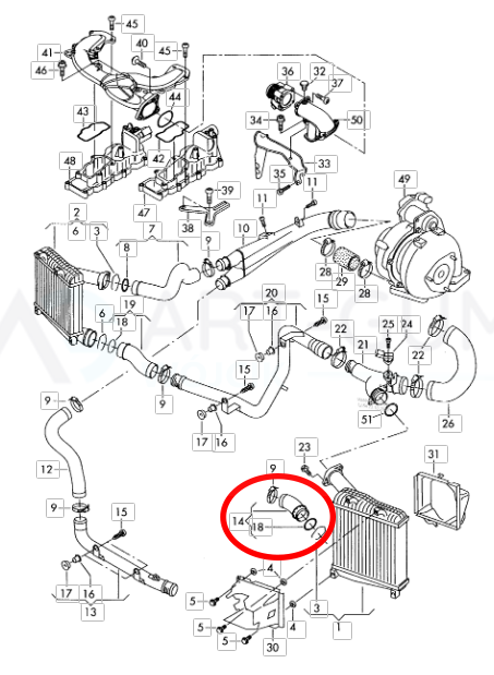 Wąż intercoolera Audi Q7 TOUAREG 3.0TDI 7L6145943B | Części samochodowe ...
