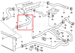 Wąż chłodnicy górny lewy BMW 5 E39 M52 11531740474 | Części samochodowe ...